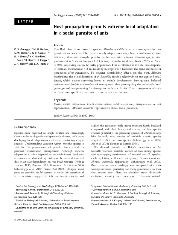 (PDF) Host propagation permits extreme local adaptation in a social ...