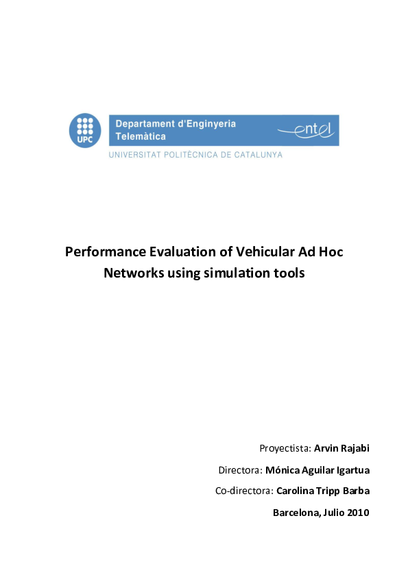 Pdf Performance Evaluation Of Vehicular Ad Hoc