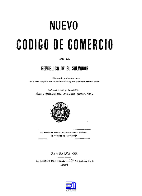 (PDF) Nuevo código de comercio de la República de El Salvador