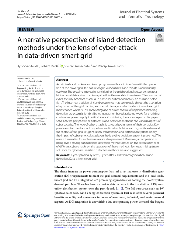 (PDF) A narrative perspective of island detection methods under the ...