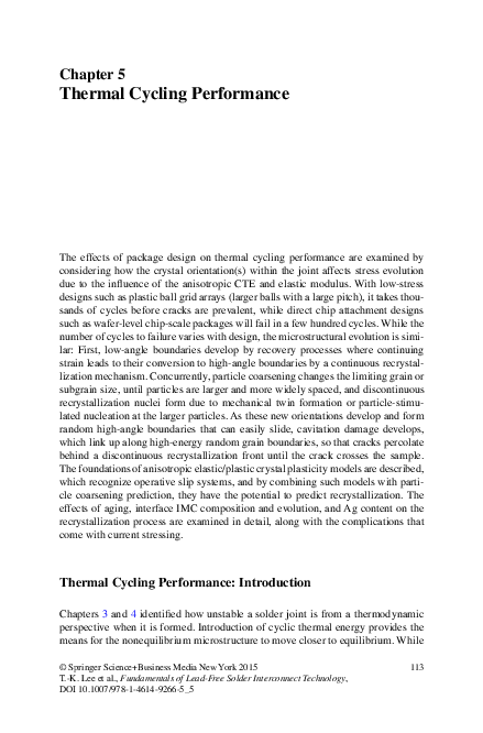 (PDF) Thermal Cycling Performance