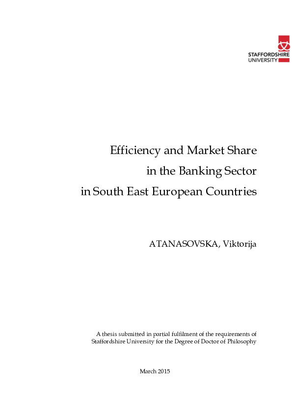 (PDF) Efficiency and market share in the banking sector in south east European countries