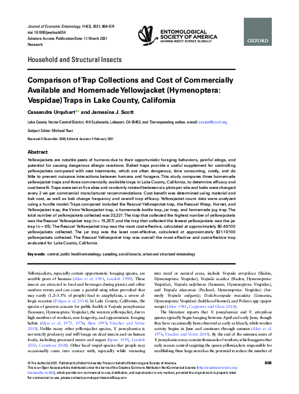 (PDF) Comparison of Trap Collections and Cost of Commercially Available ...