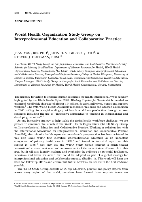 (PDF) World Health Organization Announcement