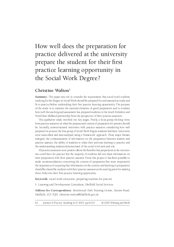(PDF) How well does the preparation for practice delivered at the ...