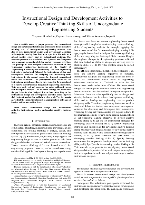 (PDF) Instructional Design and Development Activities to Develop ...