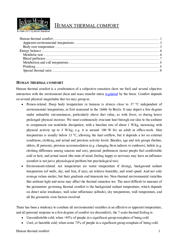 (PDF) Human Thermal Comfort