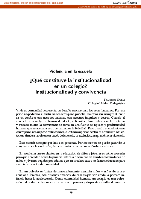 (PDF) ¿Qué constituye la institucionalidad en un colegio ...