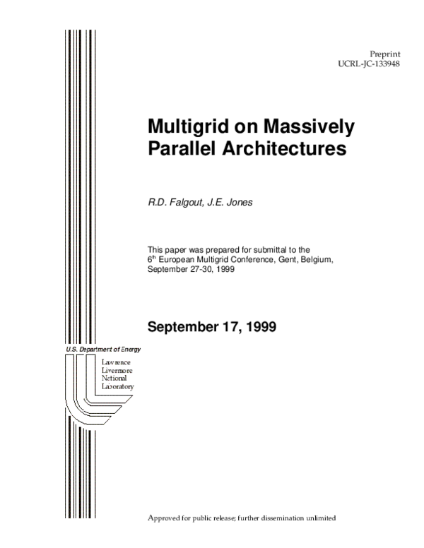 Pdf Multigrid On Massively Parallel Architectures