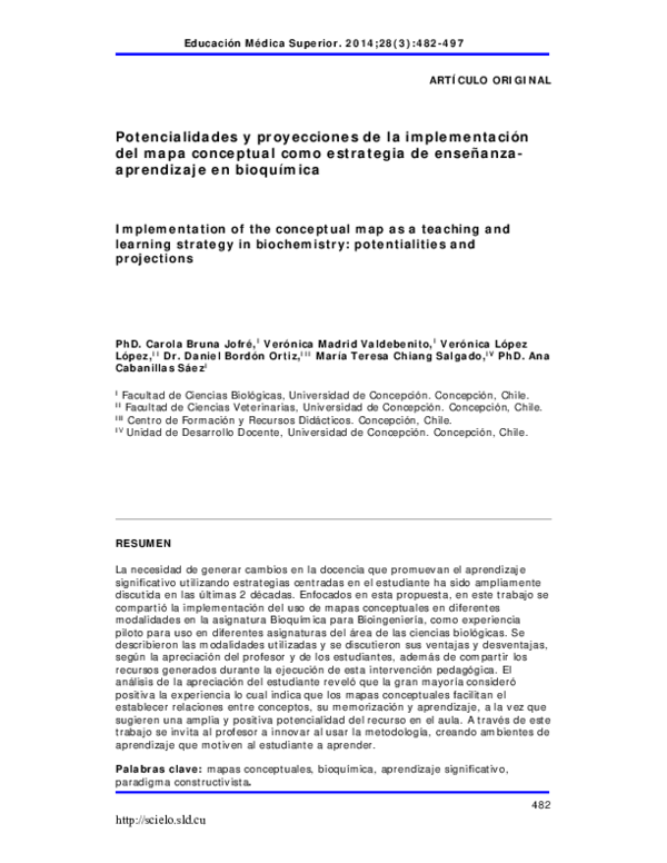 (PDF) Potencialidades y proyecciones de la implementación del mapa conceptual como estrategia de ...