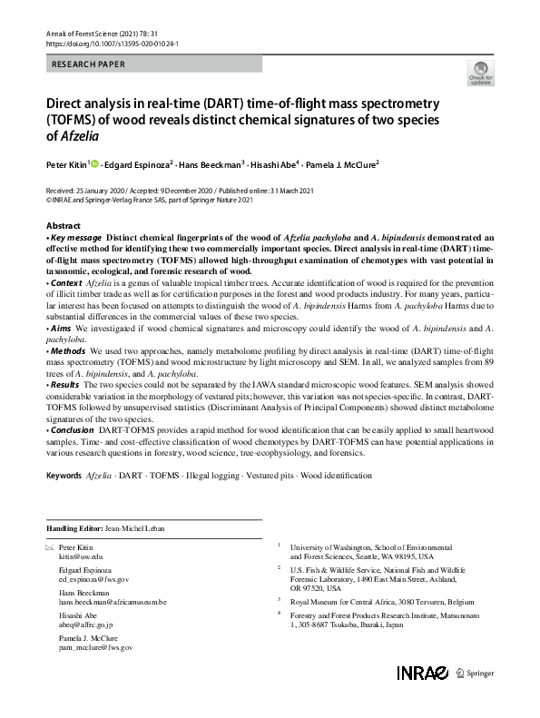 (PDF) Direct analysis in real-time (DART) time-of-flight mass ...