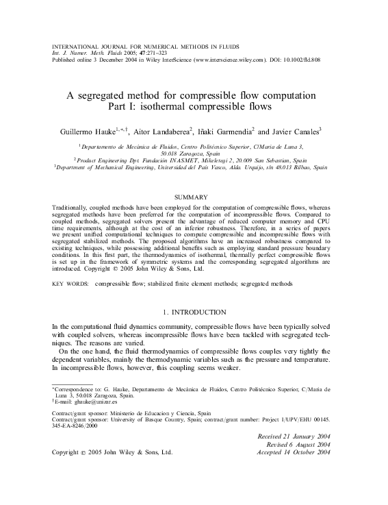 (PDF) A segregated method for compressible flow computation. Part II: general divariant ...