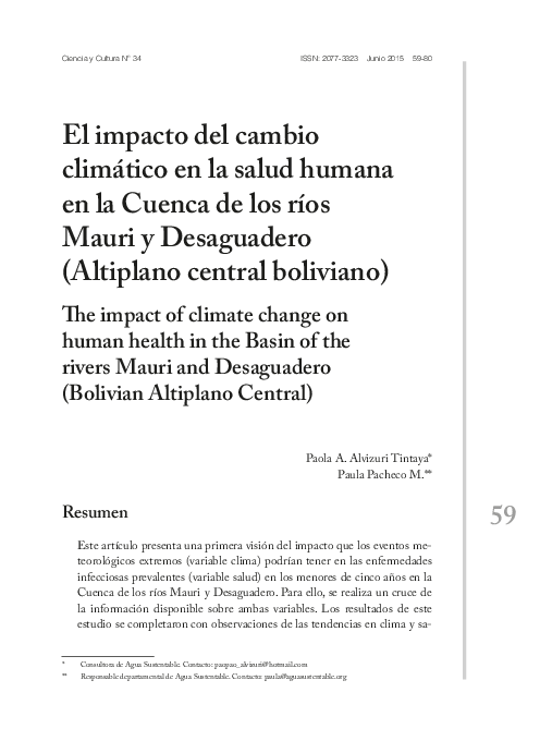 (PDF) El impacto del cambio climático en la salud humana en la Cuenca ...