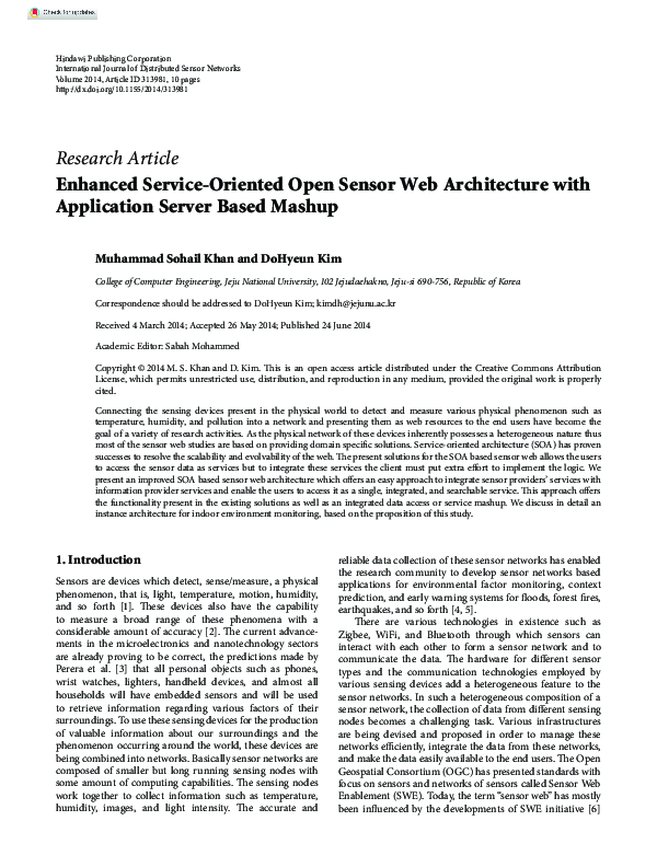 (PDF) Enhanced Service-Oriented Open Sensor Web Architecture with ...
