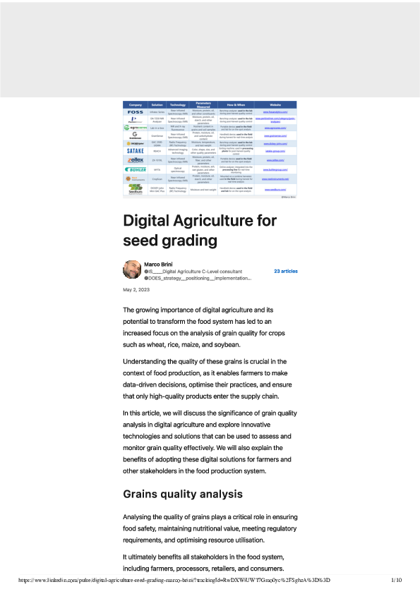(PDF) Digital Agriculture for seed grading