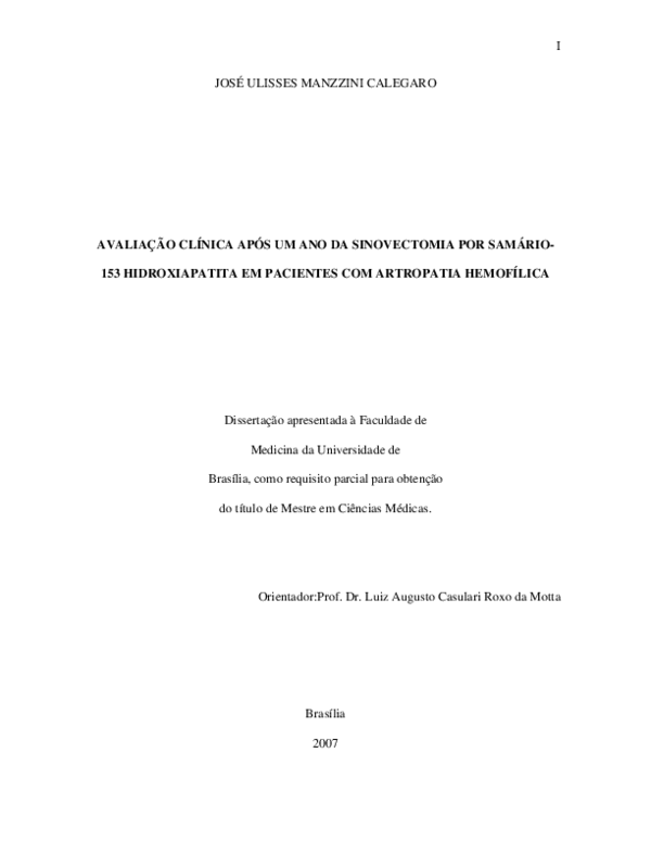 (PDF) Avaliação clínica após um ano da sinovectomia por samário-153 ...