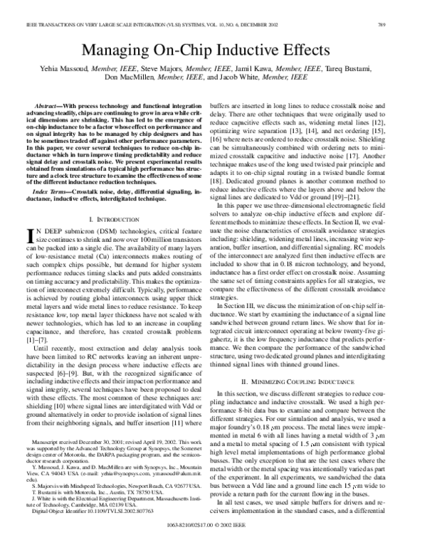 (PDF) Managing on-chip inductive effects