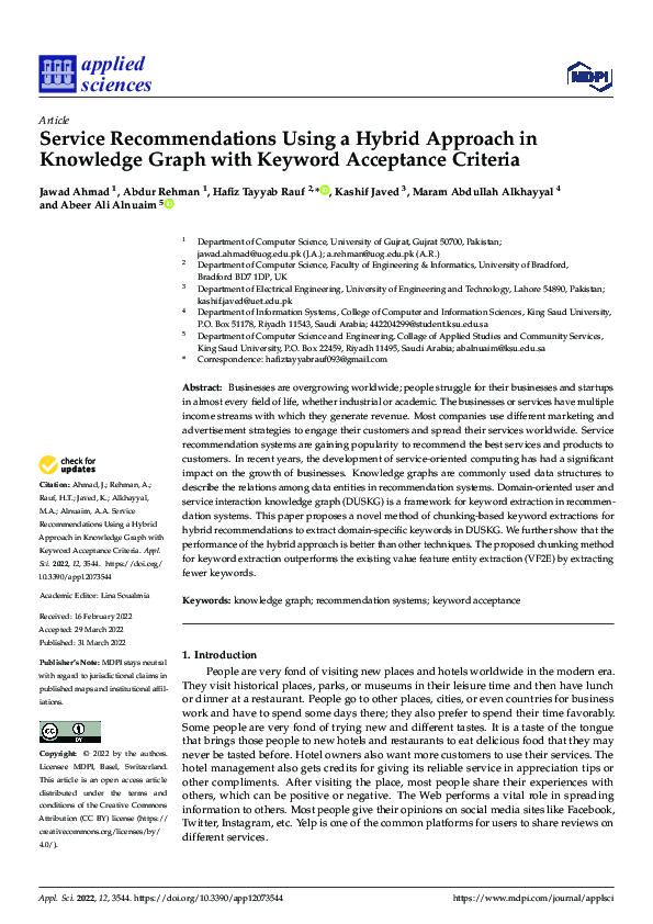 (PDF) Hybrid Keyword-Based Service Recommendations