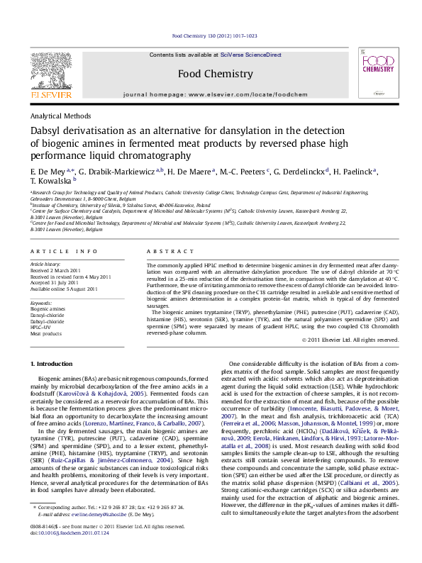 (PDF) Dabsyl derivatisation as an alternative for dansylation in the ...