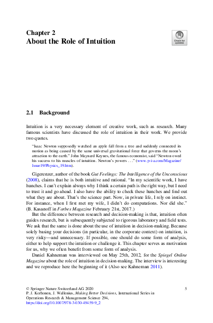 (PDF) About the Role of Intuition