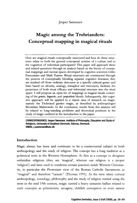 (PDF) Magic among the Trobrianders: Conceptual mapping in magical rituals