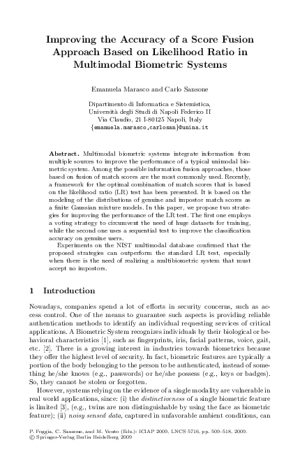 (PDF) Improving the accuracy of a score fusion approach based on ... (PDF) Improving the accuracy of a score fusion approach based on ...