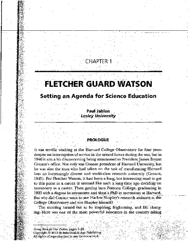 (PDF) Chapter on Fletcher Watson From pioneers in Science Education