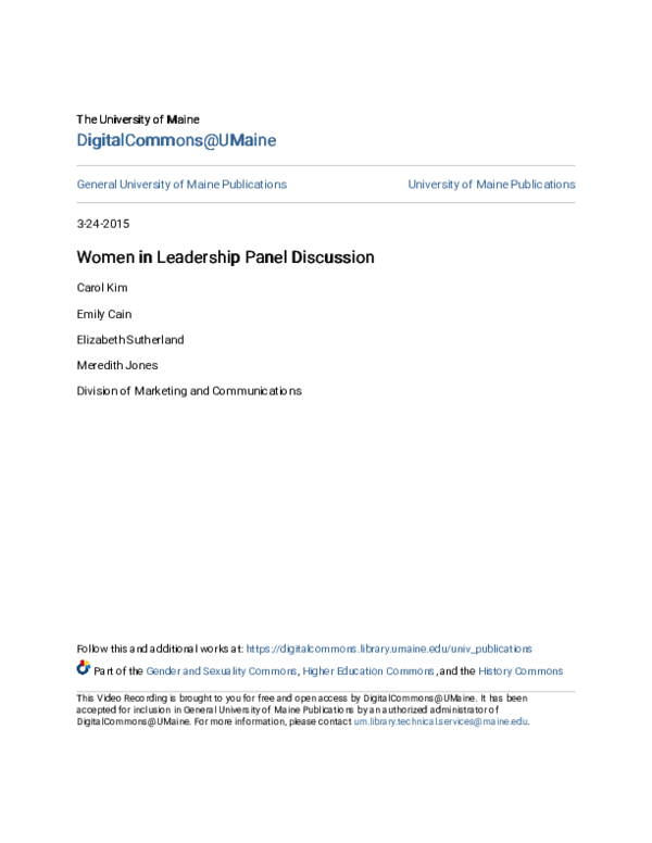 (PDF) Women in Leadership Panel Discussion