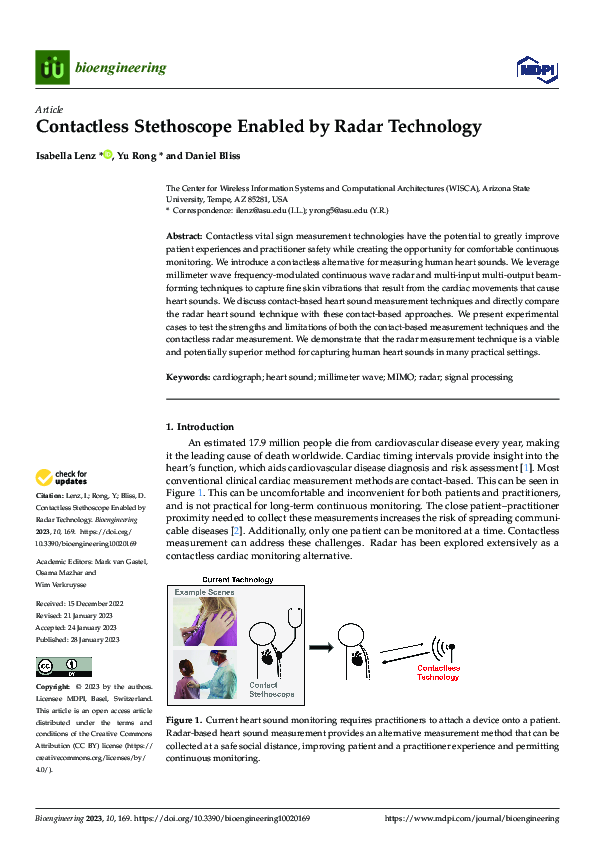 (PDF) Contactless Stethoscope Enabled by Radar Technology