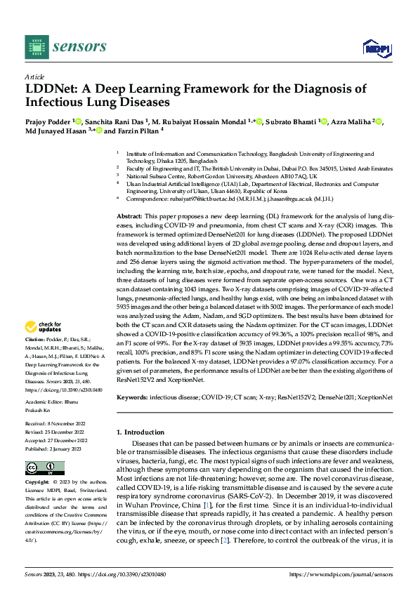 (PDF) LDDNet: A Deep Learning Framework for the Diagnosis of Infectious ...