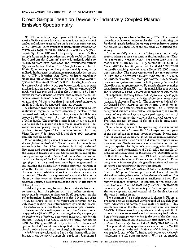 (PDF) Direct sample insertion device for inductively coupled plasma ...
