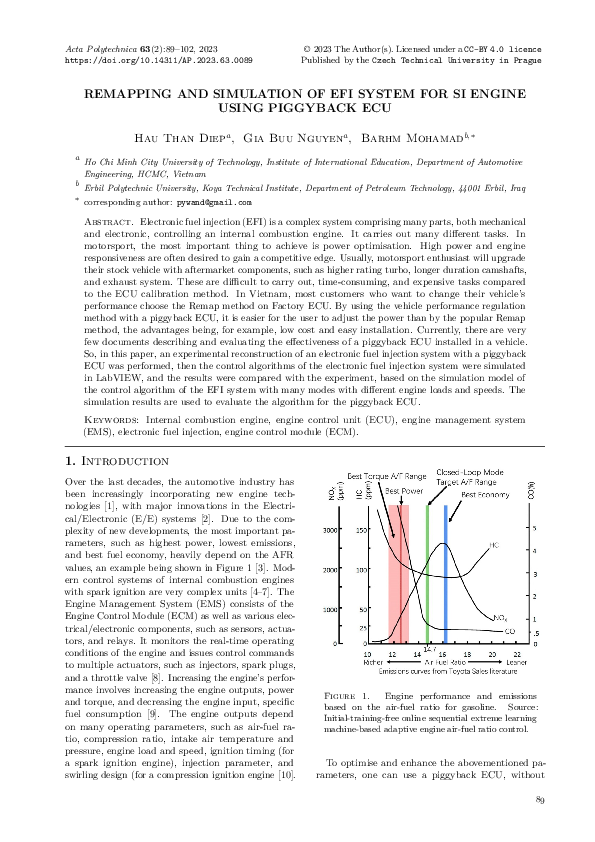 (PDF) Remapping and simulation of EFI system for SI engine using ...