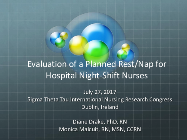 (PDF) Evaluation of a Planned Rest/Nap for Hospital Night-Shift Nurses