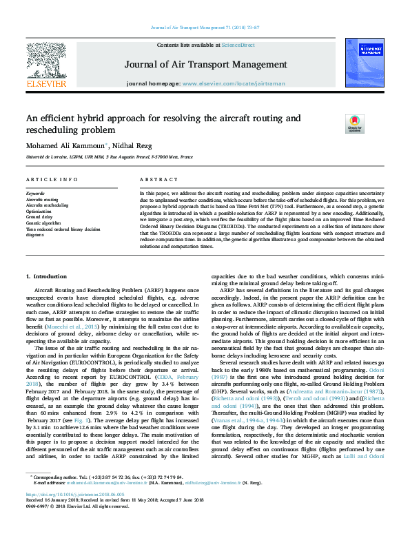 (PDF) An efficient hybrid approach for resolving the aircraft routing ...