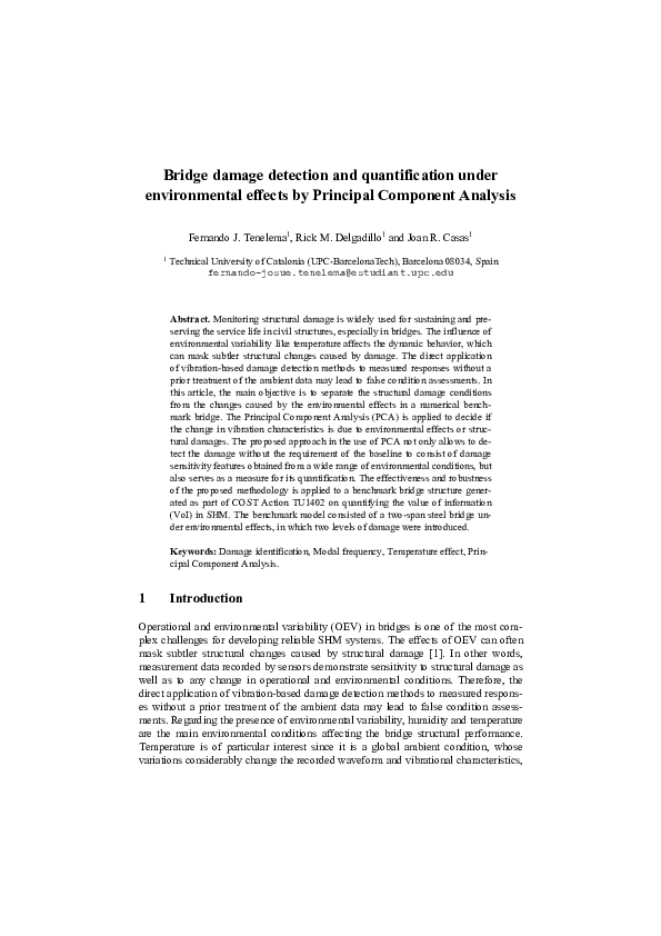 (PDF) Bridge Damage Detection and Quantification Under Environmental ... (PDF) Bridge Damage Detection and Quantification Under Environmental ...