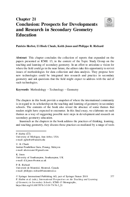 (PDF) Conclusion: Prospects for Developments and Research in Secondary ...