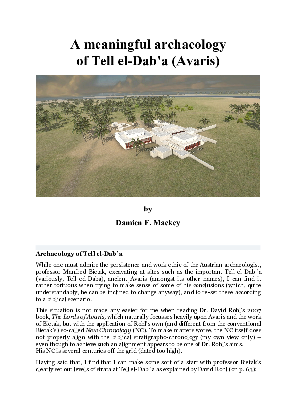 (DOC) A meaningful archaeology of Tell el-Dab'a (Avaris)