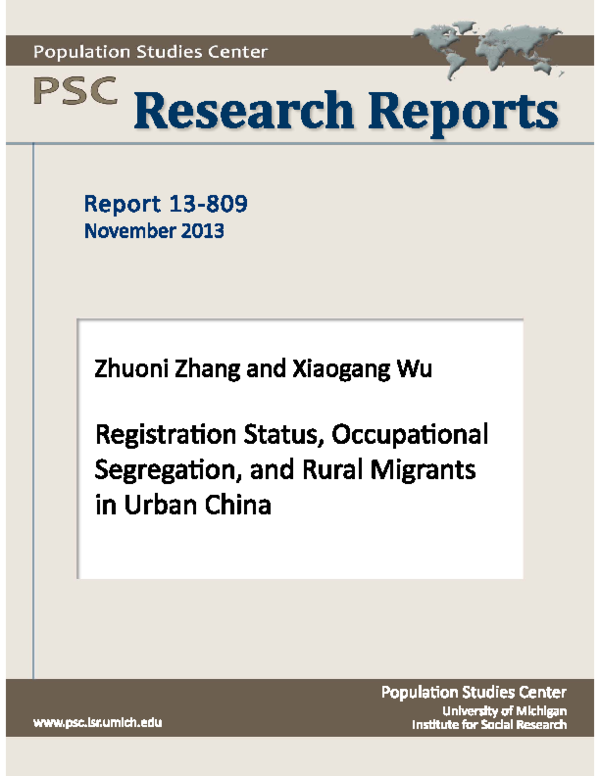 (PDF) Registration Status, Occupational Segregation, and Rural Migrants ...