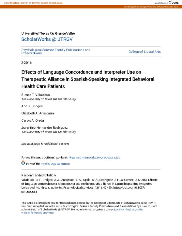 (PDF) Effects of language concordance and interpreter use on ...