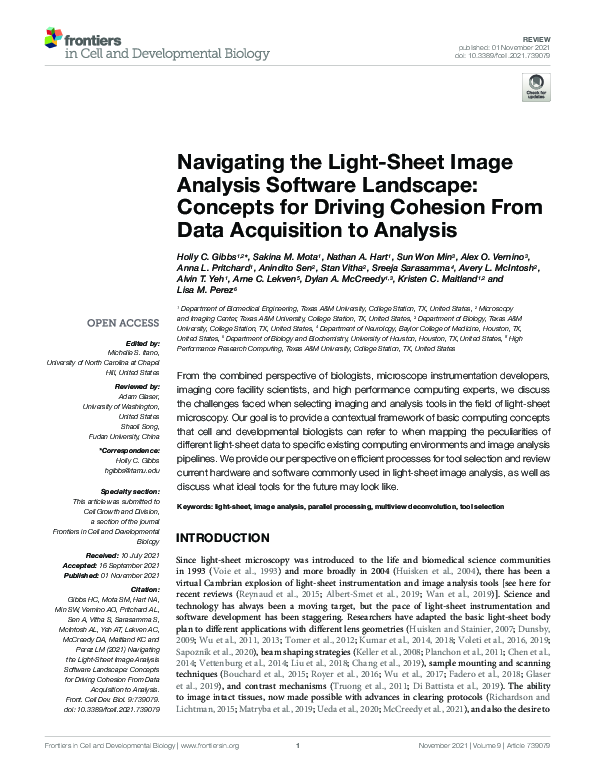 (PDF) Navigating the Light-Sheet Image Analysis Software Landscape: Concepts for Driving ...