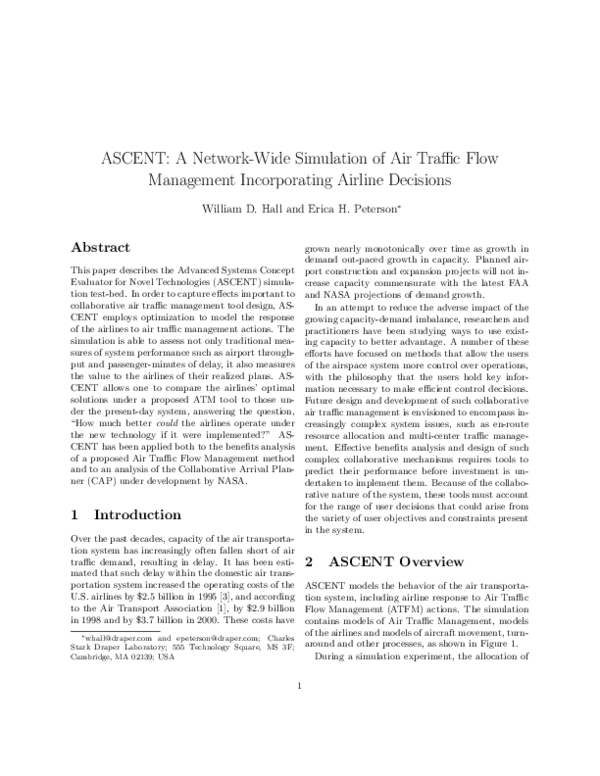 (PDF) ASCENT: a network-wide simulation of air traffic flow management ...