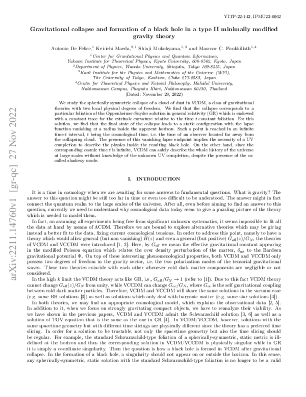 Pdf Gravitational Collapse And Formation Of A Black Hole In A Type Ii Minimally Modified