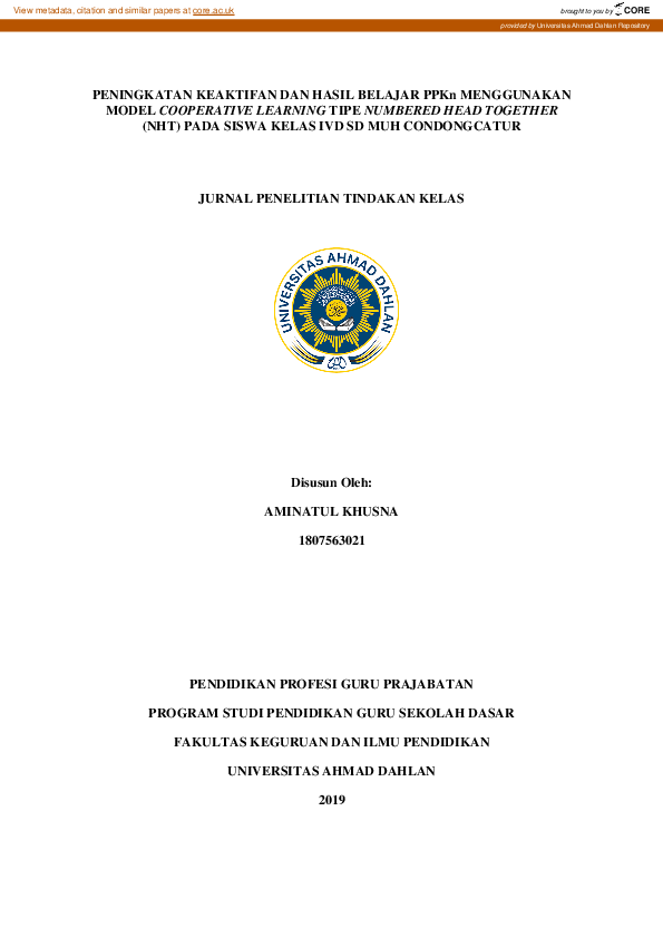 (PDF) PENINGKATAN KEAKTIFAN DAN HASIL BELAJAR PPKn MENGGUNAKAN MODEL COOPERATIVE LEARNING TIPE ...