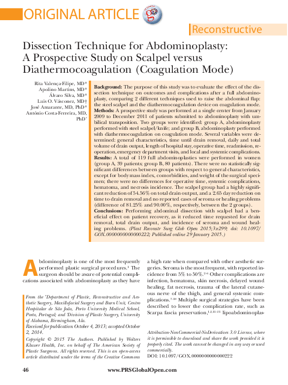 (PDF) Dissection Technique for Abdominoplasty