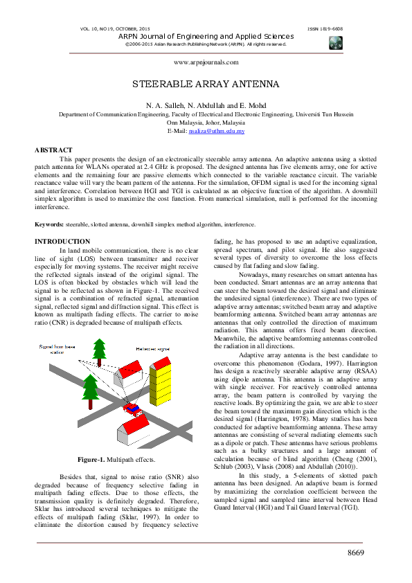 (PDF) Steerable Array Antenna