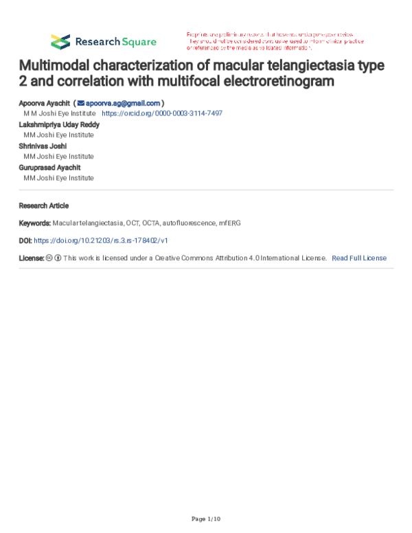 (PDF) Multimodal characterization of macular telangiectasia type 2 and ...