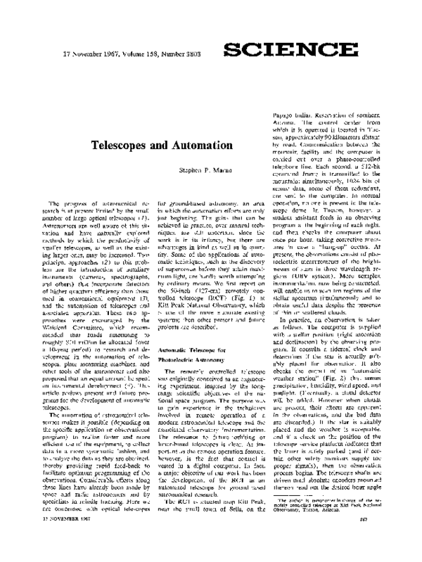 (PDF) Telescopes and Automation