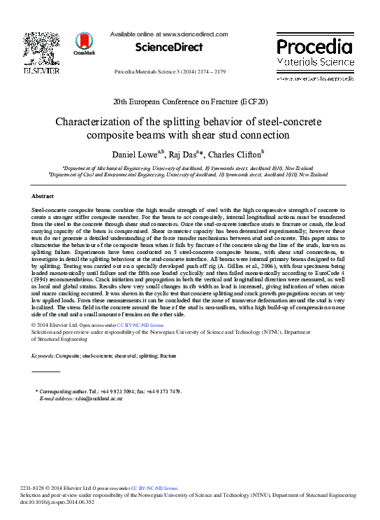 (PDF) Characterization of the Splitting Behavior of Steel-concrete ...