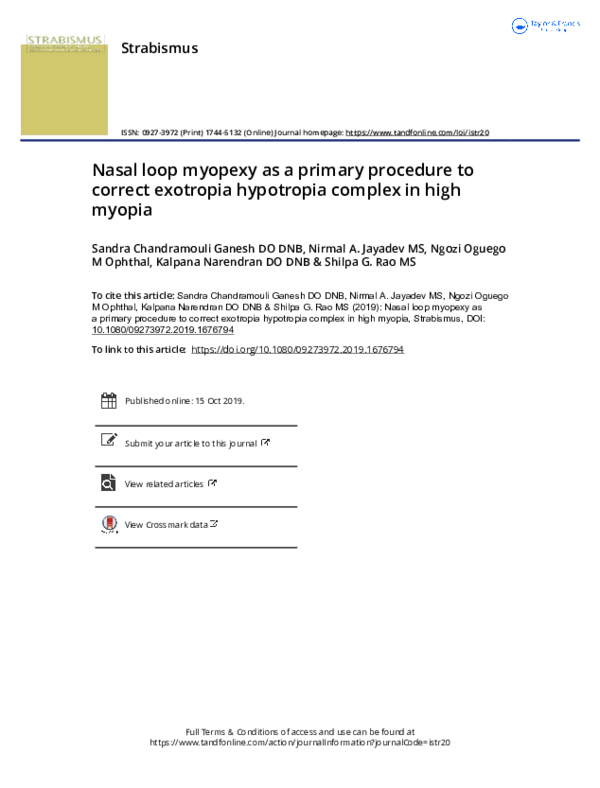(PDF) Nasal loop myopexy as a primary procedure to correct exotropia ...