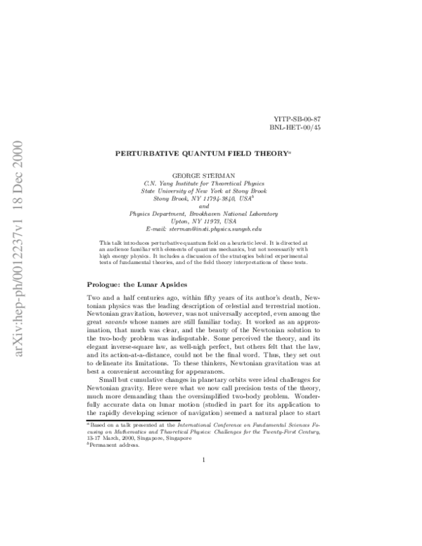 (PDF) Perturbative Quantum Field Theory